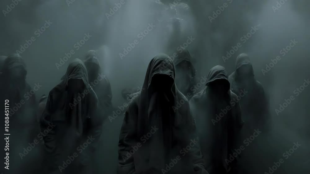 A group of masked hackers, a dangerous and hooded collective, engaged ...