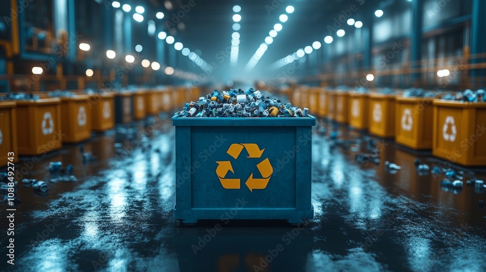 Recycling initiative action industrial facility visual content ...