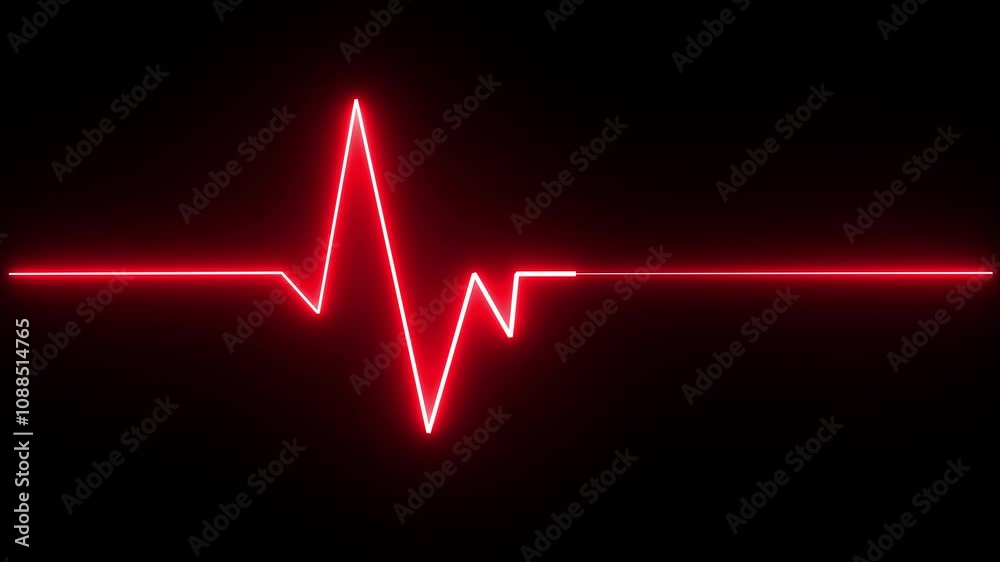 Heart beat line icon animation and emergency ekg monitoring. .Heartbeat ...