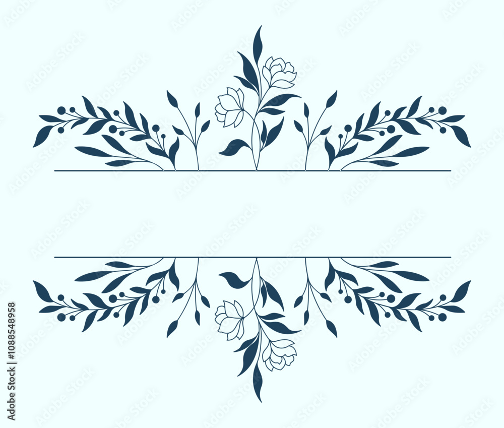 Decorative Floral Border Vector Design Images, Title Name Border flower ...