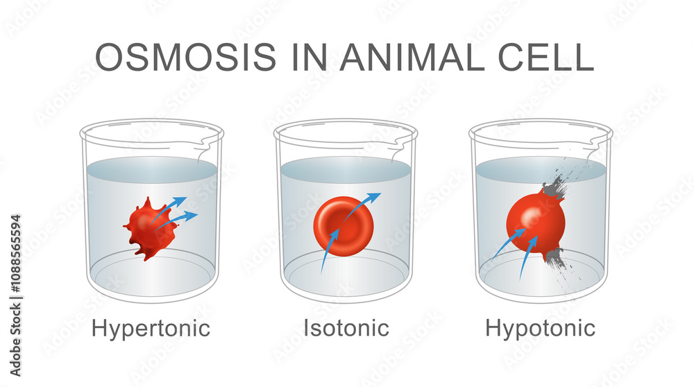 Poster Three types of osmosis: hypertonic, isotonic, hypotonic – Wall ...