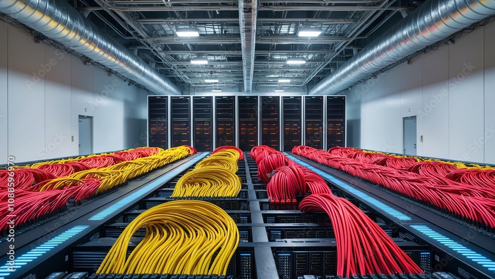 Foto de An Expansive Hyperscale Data Center with Towering Server Racks ...