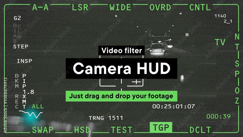 Aerial Camera / Drone Target HUD Video Effect Template Stock Template ...