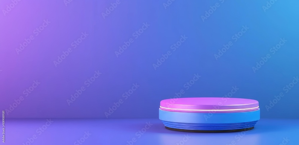 3d realistic goods display platform for game design in a studio room ...