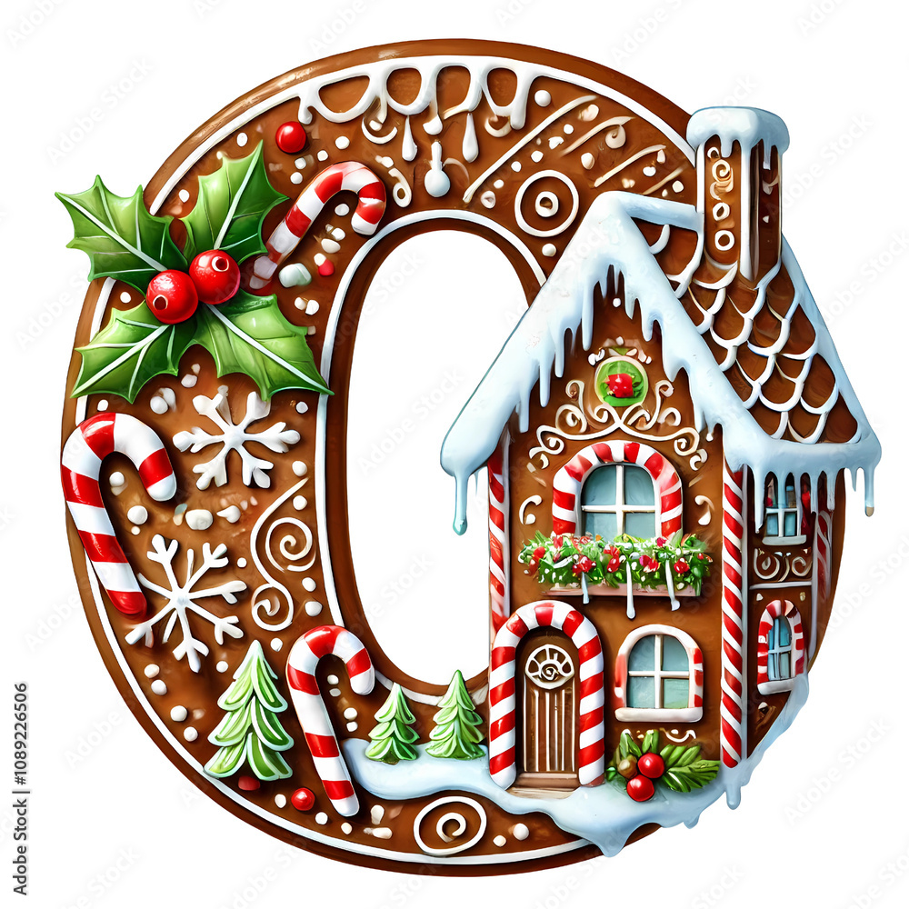 Christmas Gingerbread House Letter O PNG – Festive Holiday Alphabet ...