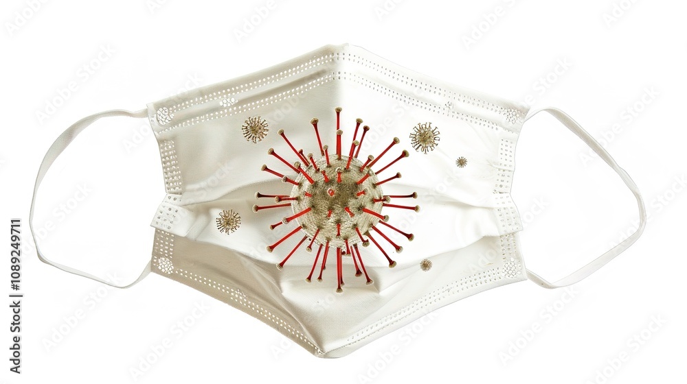 Mask and Virus Isolated on White Background - A Visual Representation ...