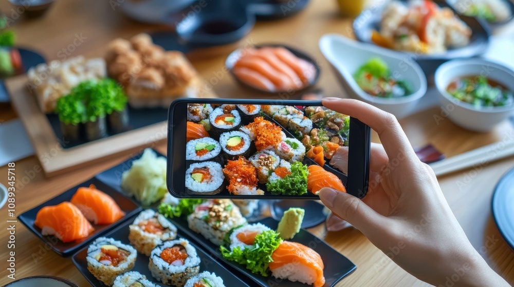 restaurant owner takes a picture of the food on the table with a ...