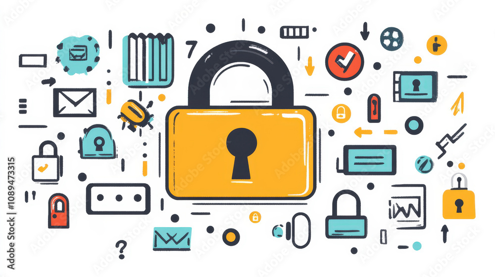 Digital lock encountering error symbols in a cybersecurity environment ...