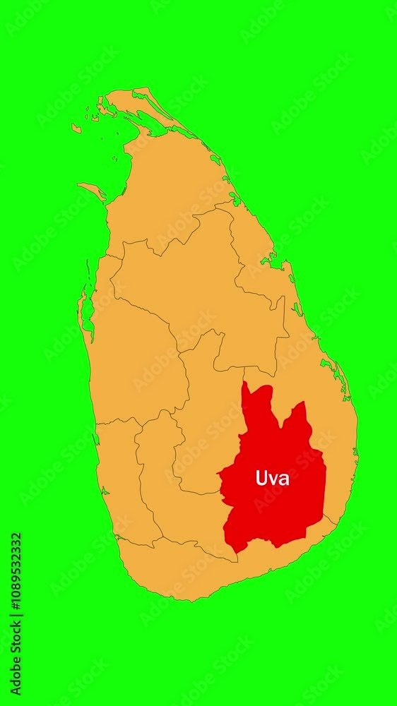 UVA map animated video. The location is highlighted on the Sri Lanka ...