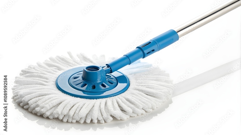 Blue and White Dust Mop with Fluffy Head, Fluffy Blue and White Dust ...