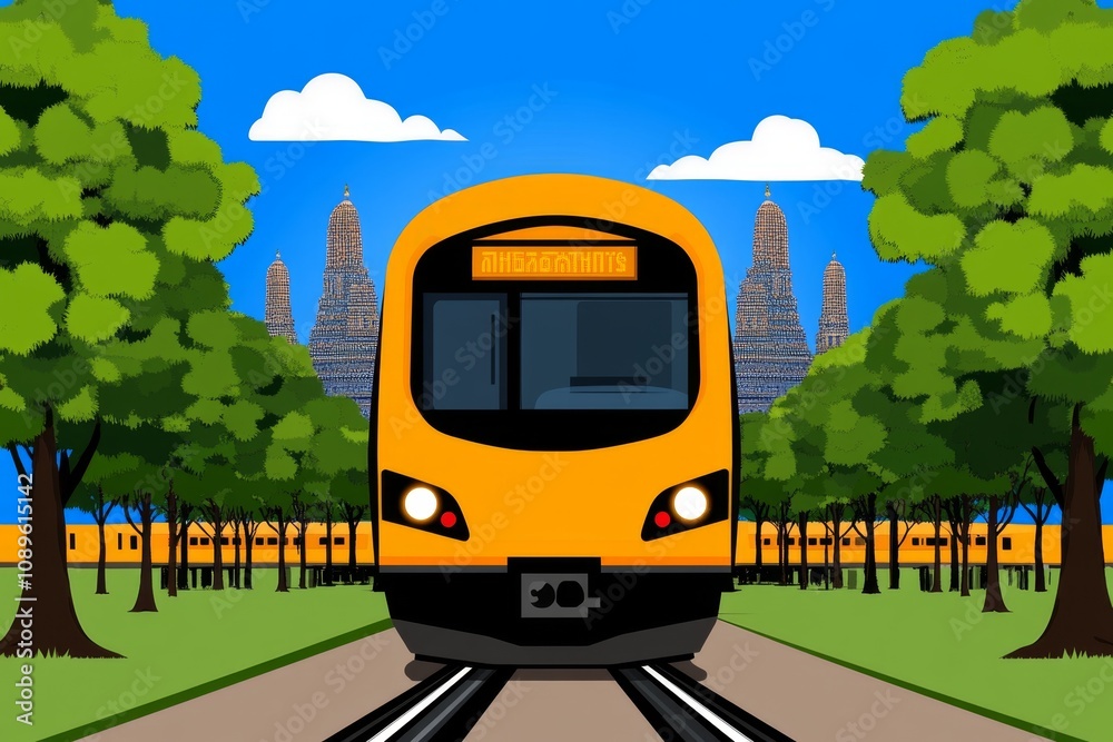 Simplified 2D drawing of Bangkok BTS Skytrain transitioning into ...