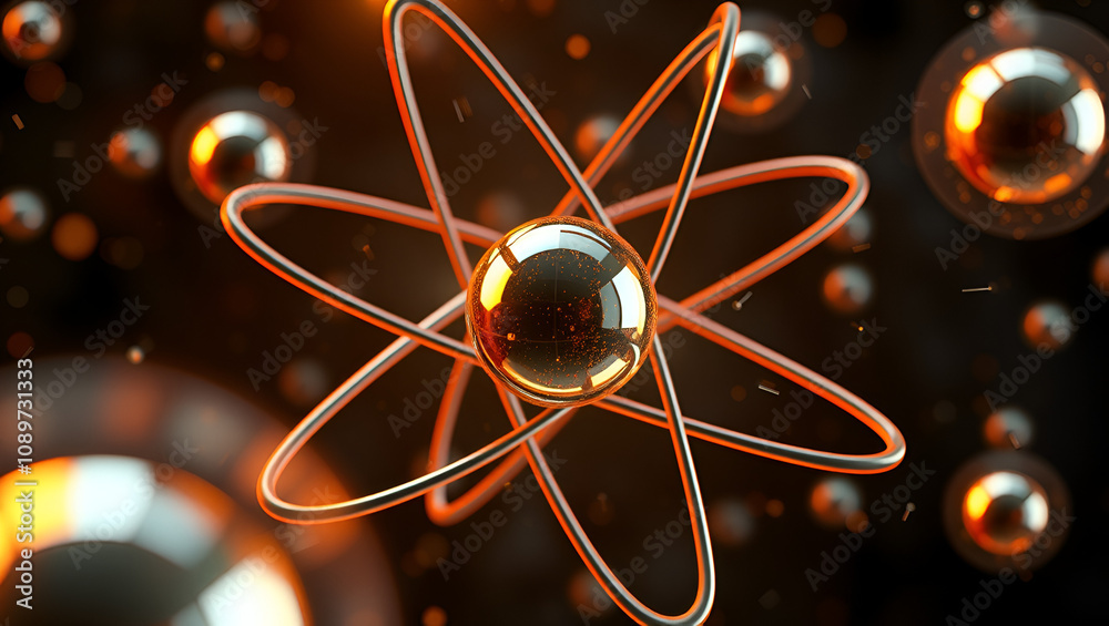Atomic particles - 4k 3D animation of an atom with spinning electrons ...