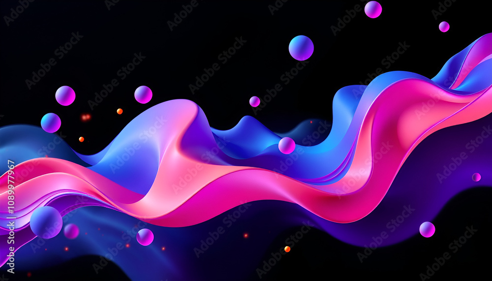 3d dynamic abstract shapes with vibrant gradients, futuristic visuals ...