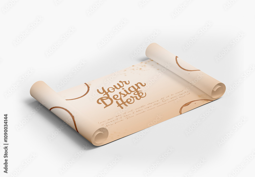 Paper Scrolls Mockup Stock Template | Adobe Stock