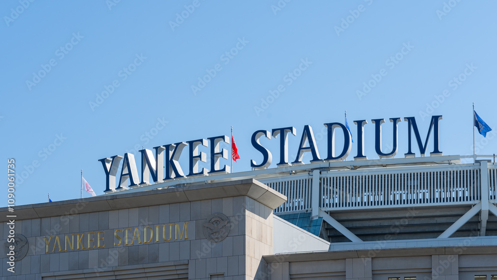 New York, NY, USA - August 19, 2022: Yankee Stadium sign is seen in New ...