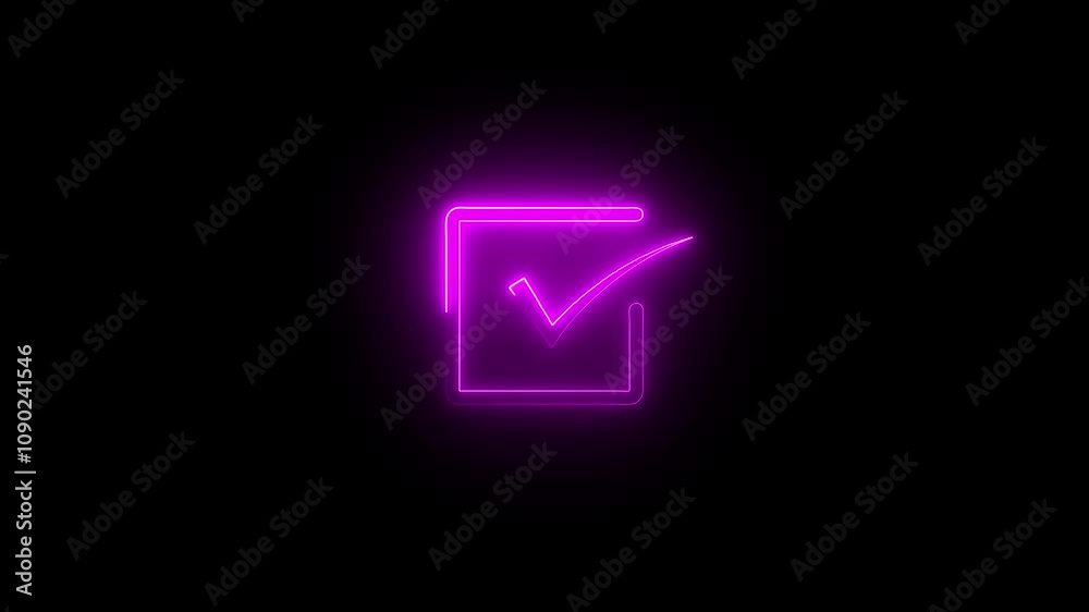 Check mark verified selection, approve and confirm sign in rectangle ...