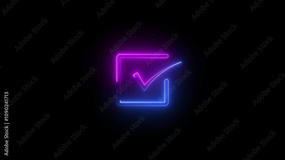 Check mark verified selection, approve and confirm sign in rectangle ...