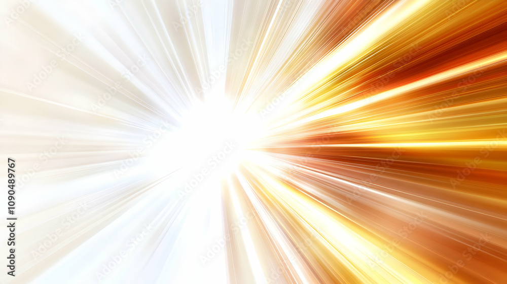 Abstract Radiating Light Burst Background: Golden and White Rays ...