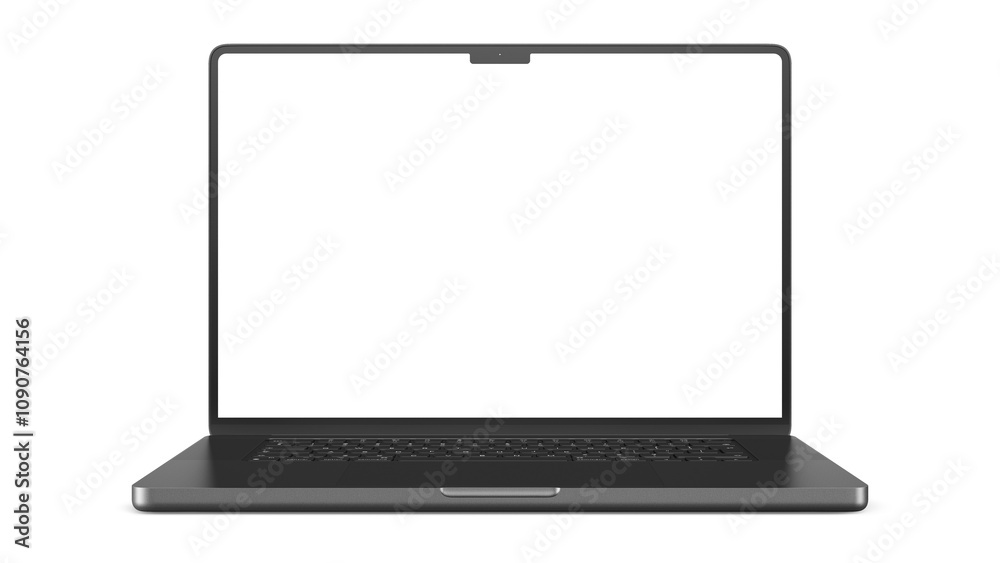MacBook Pro on an isolated background. Front view mockup with ...