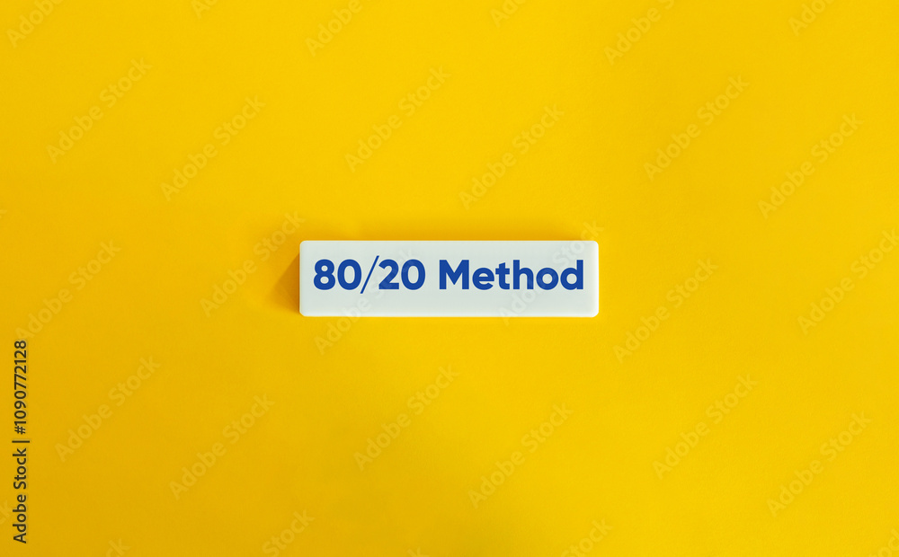 80-20 Rule or the Pareto Principle. Blue Text on Block Letter Tile on ...