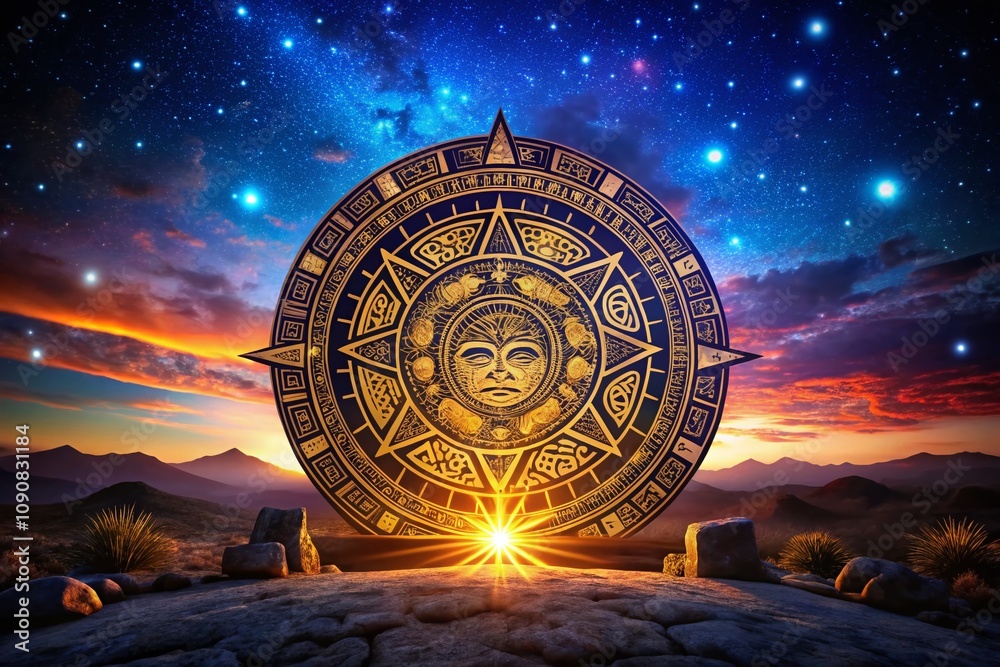 Enigmatic Silhouette of a Powerful Maya Aztec Astrology Sigil in a ...