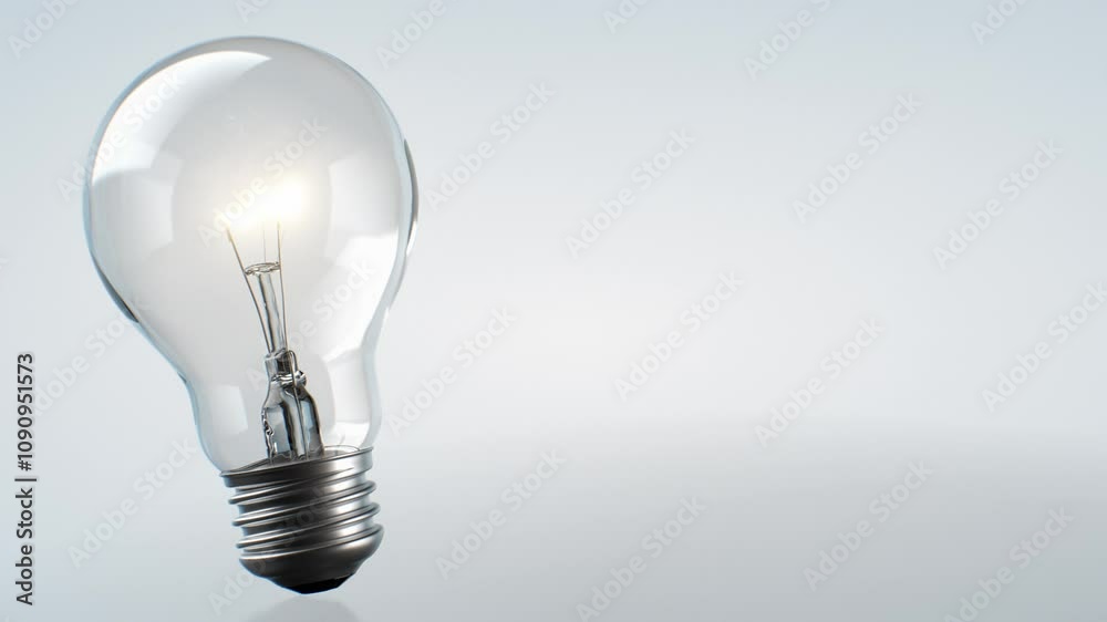 Shining Beautiful Lightbulb with Warm Light Seamless. Electric Light ...