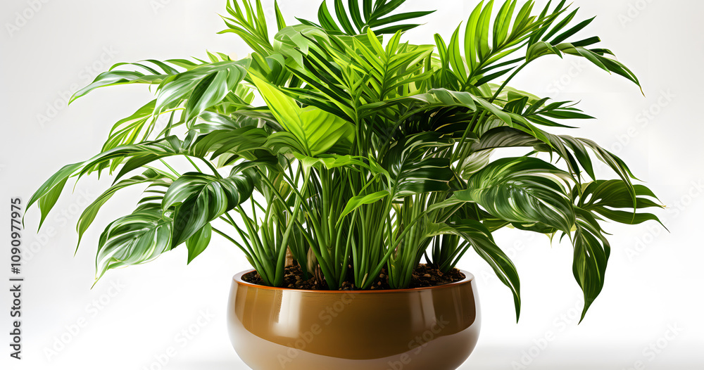 Photo A lush green Rhapis excelsa, also known as broadleaf lady palm ...