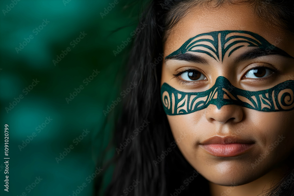 Capturing the beauty of a young maori woman adorned in traditional ...