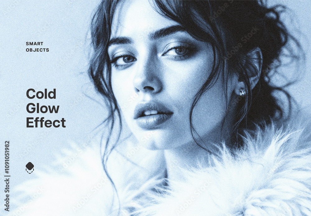 Cold Glow Photo Effect Mockup Stock Template | Adobe Stock