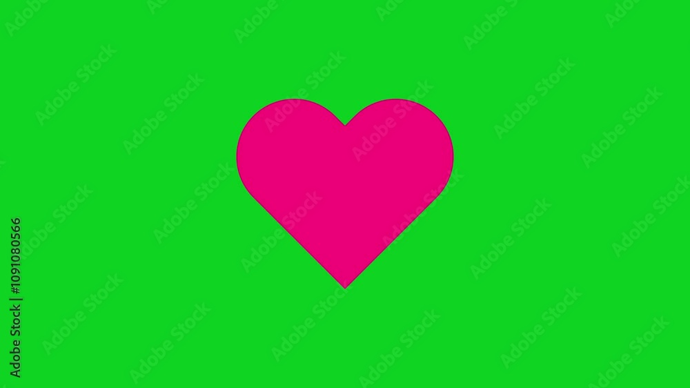 Red Heart Animation for Instagram Double-Tap | Green Screen | Normal ...