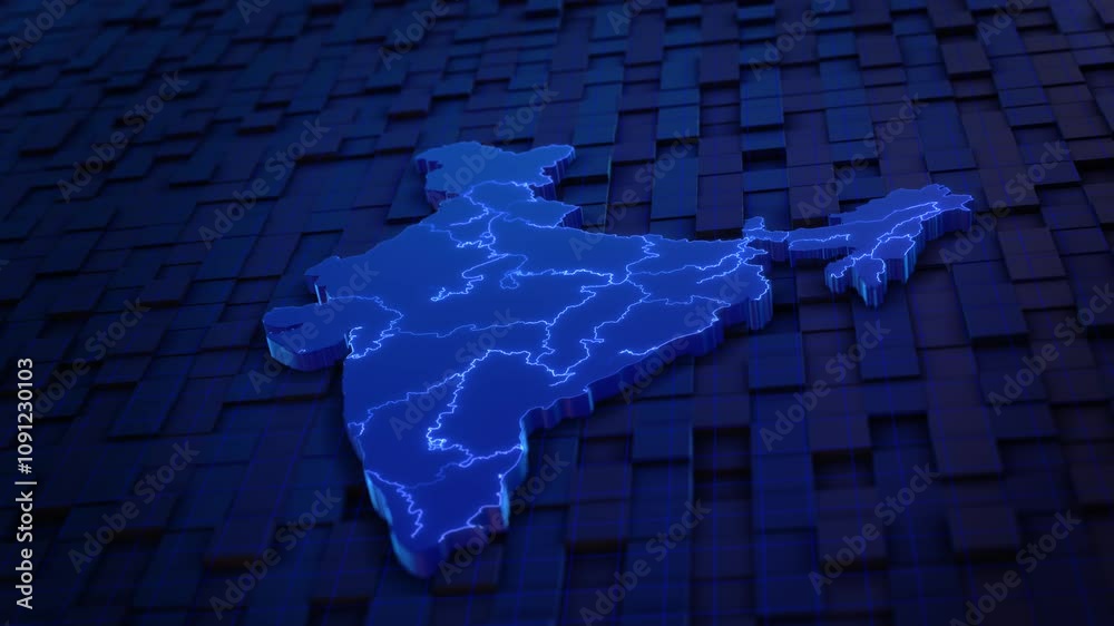 Digital India technology, India Map technology abstract background ...