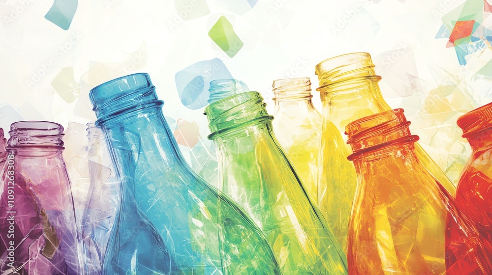 Used glass bottles neatly placed in a wooden crate awaiting recycling ...