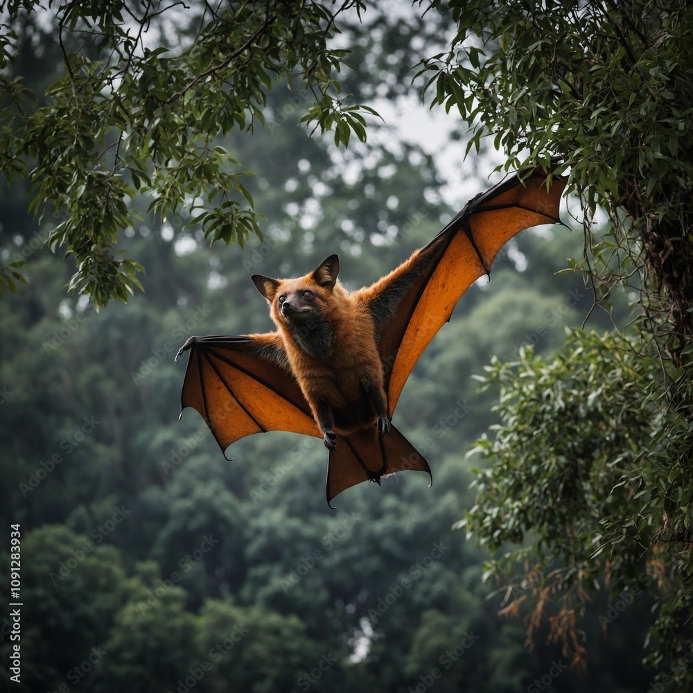 The Indian flying fox is a large species of fruit bat found in South ...