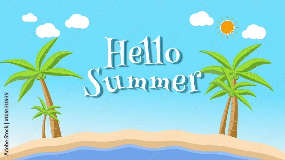summer sale animated background saying happy summer sale animation of ...