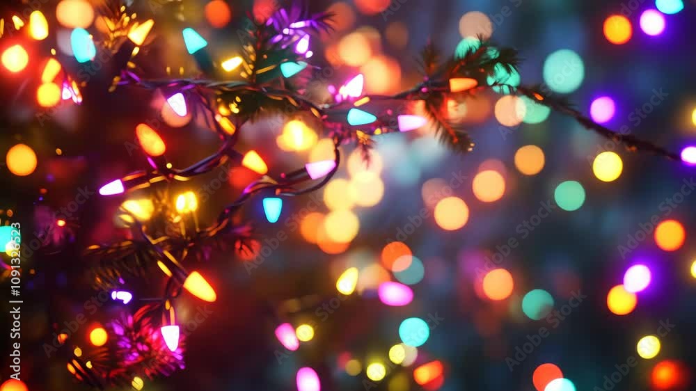 Christmas lights display with a heatmap overlay, warm colors marking ...