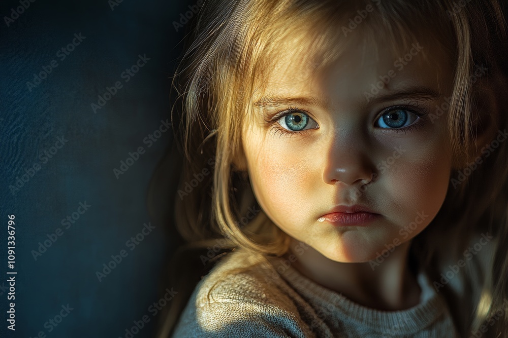 Little Girl Crying With Shadow Of Parents Arguing - Home Violence And ...