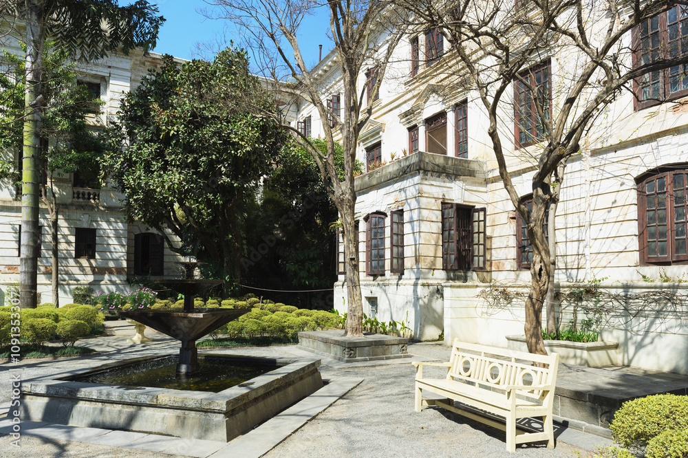 Garden of Dreams, Gallery building and fountain, Kaiser Mahal Palace ...