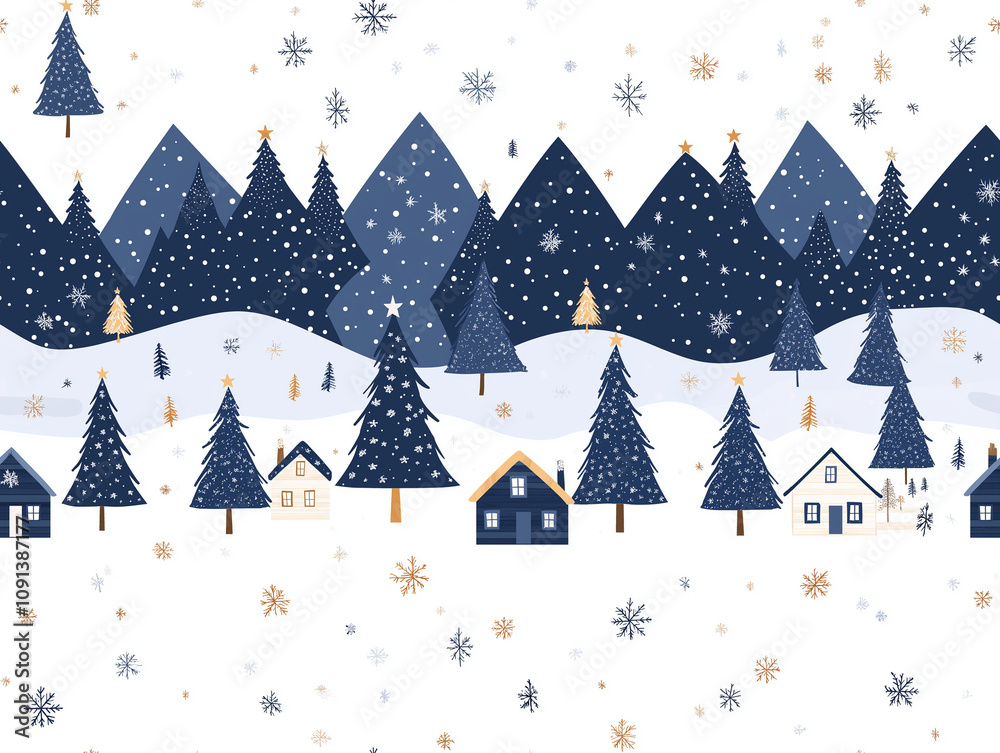 Winter Wonderland Seamless Pattern: A charming seamless pattern ...