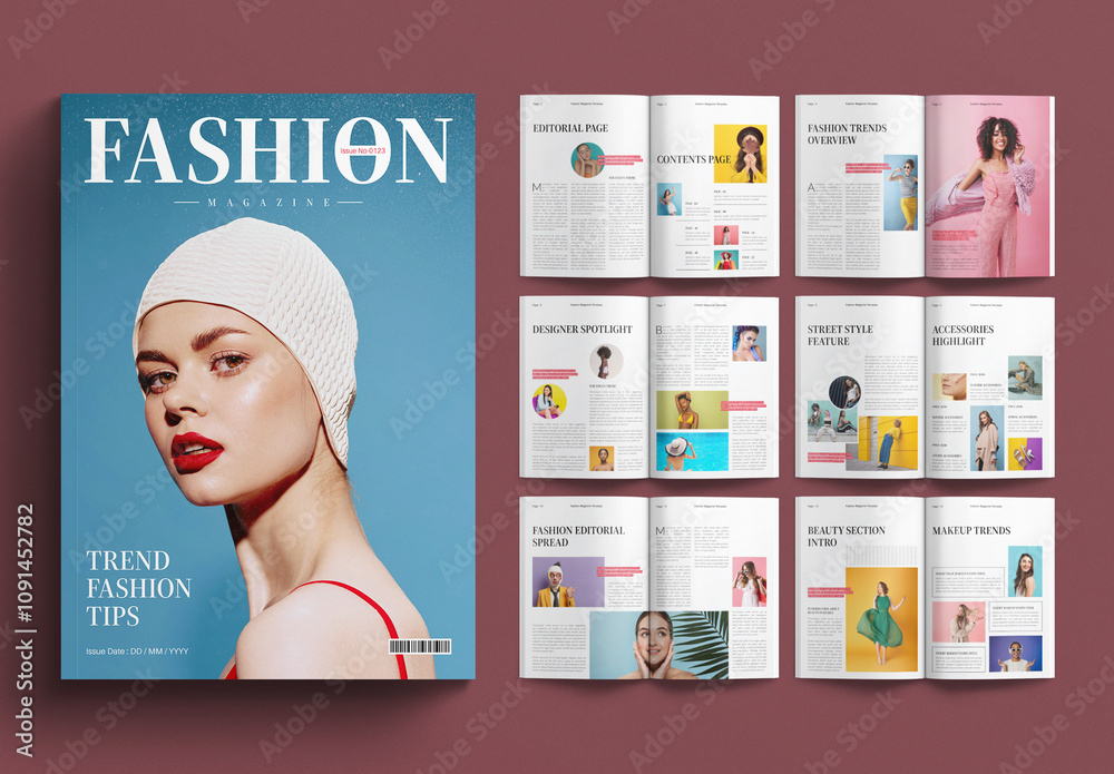 Fashion Magazine Template Design Layout Stock Template | Adobe Stock