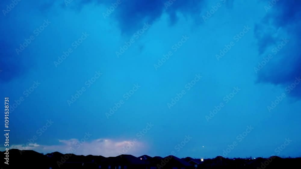 Abstract terrible lightning in a storm. Electric lightning spark loop ...