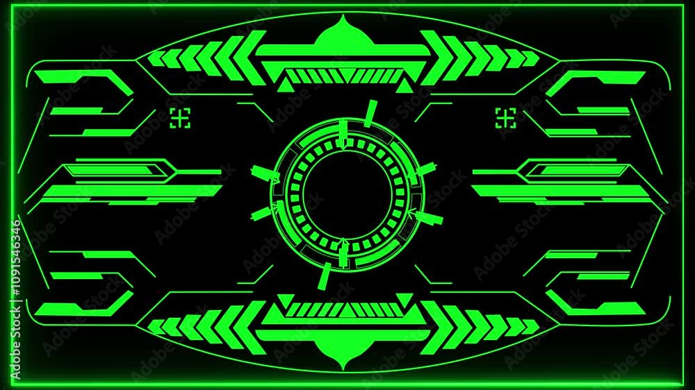 HUD,UI, AI, GUI Modern Aiming System with Device tilt level. Futuristic ...