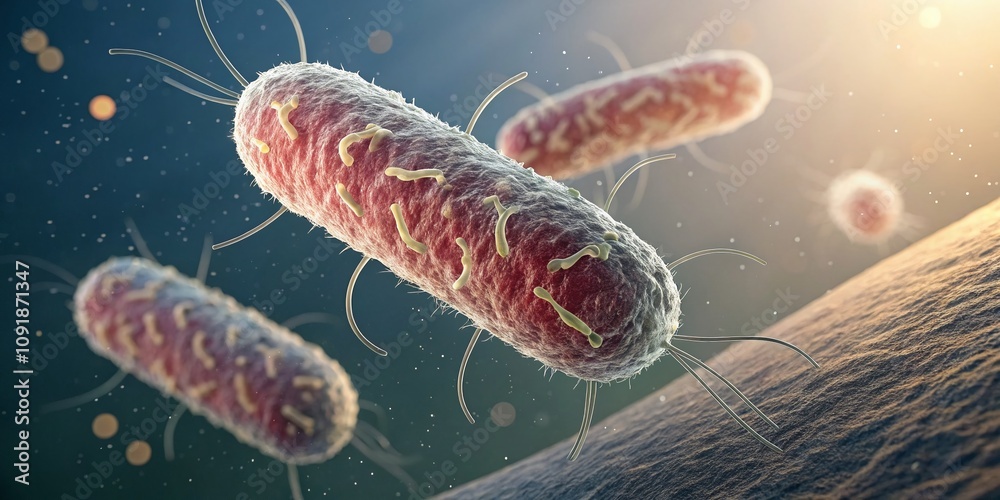 Intricate 3D Illustration of Typhoid Bacteria in a Scientific Context ...
