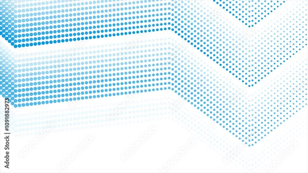 Bright blue minimal curved dotted lines abstract background. Seamless ...