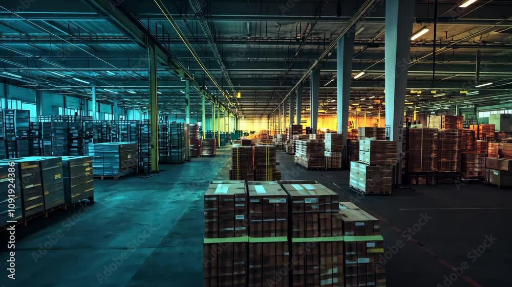 Heatmap of a large warehouse, with warm colors marking areas of high ...