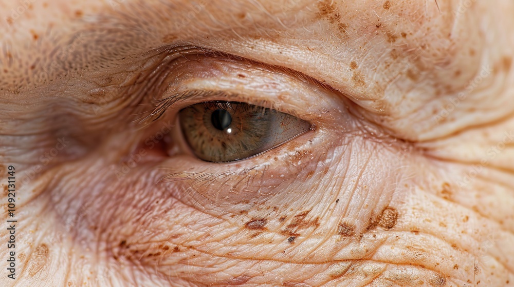 Close-up of Wrinkled Skin. beauty, medicine, magazine cover, medical ...