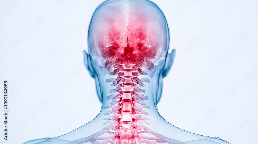 Detailed X Ray or MRI Scan Image Depicting Traumatic Brain Injury with ...