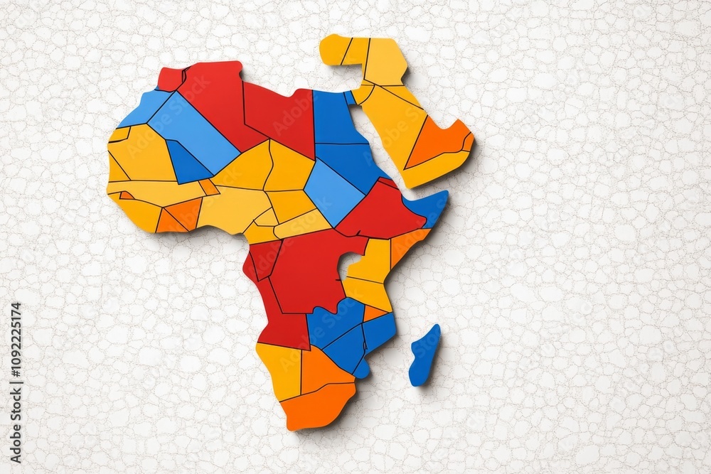 Abstract minimalist map of Africa using geometric patterns and bold ...