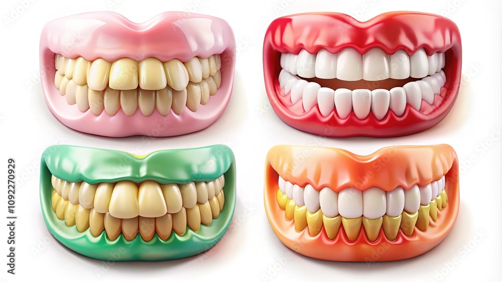Explore a versatile dentures icon set presented in thin, light, regular ...