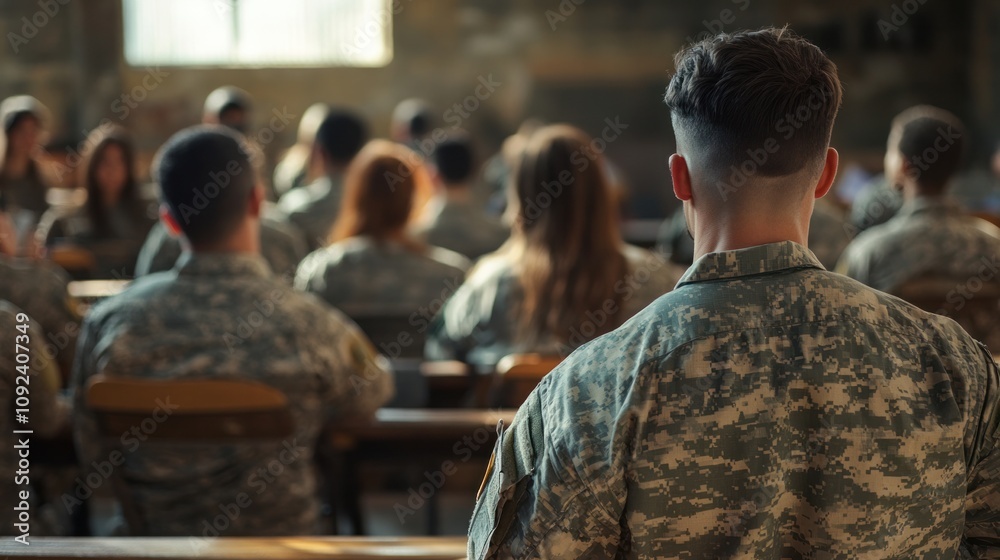 Army veterans attending a workshop on accessing education benefits ...