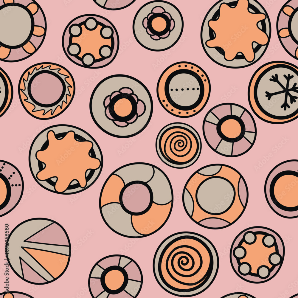 Seamless pattern with geometric aboriginal ornament. Ethnic tribal ...